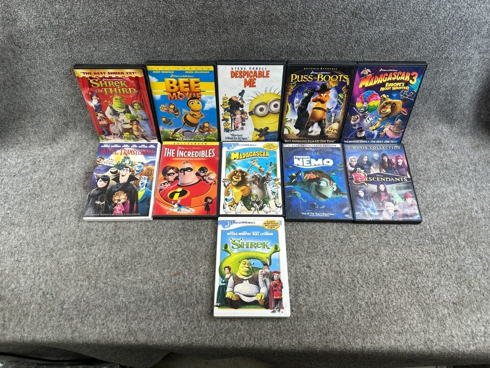 Walt Disney/Dreamworks 11 DVD Movie Lot, Animated Cartoon Family Kids ...