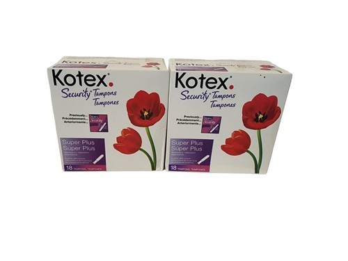 Kotex Security Tampons SUPER PLUS 18 per box lot x 2 - Tampons