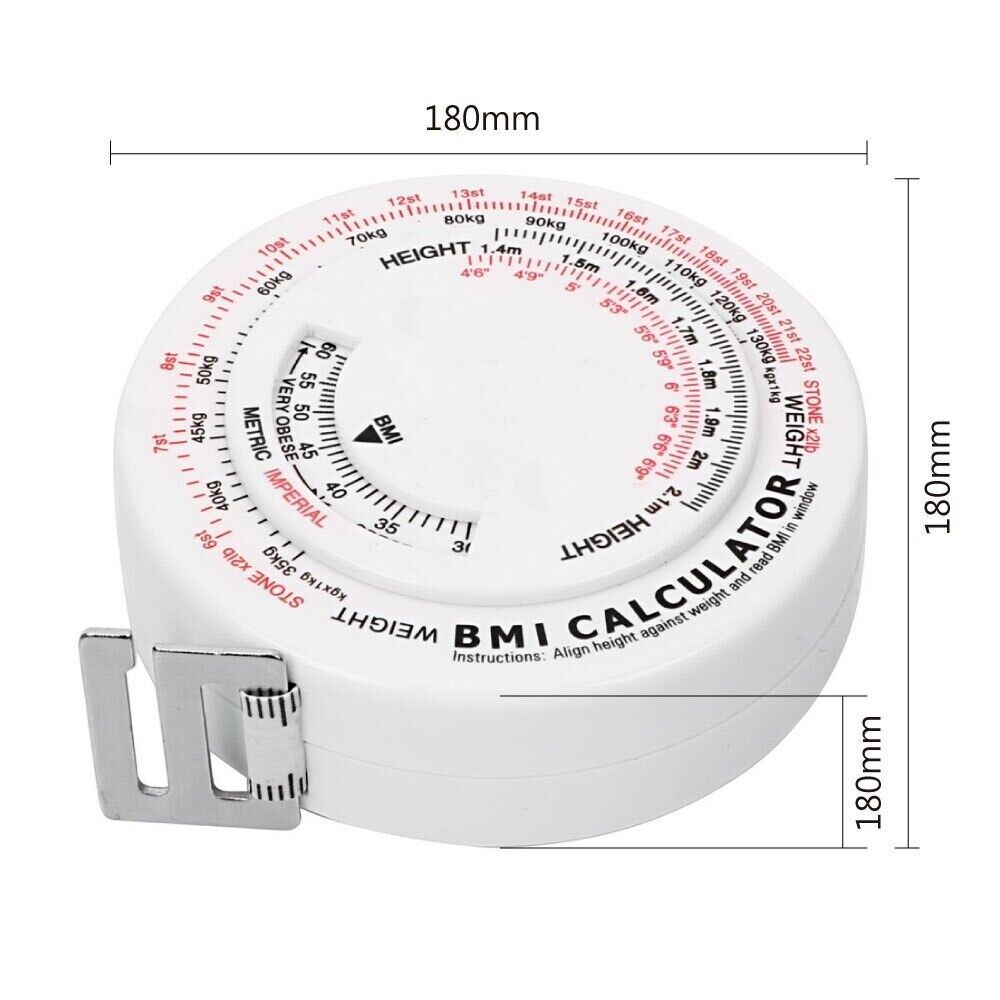 Measuring Tape Body Mass Index Retractable Meter Metric Calculator ...