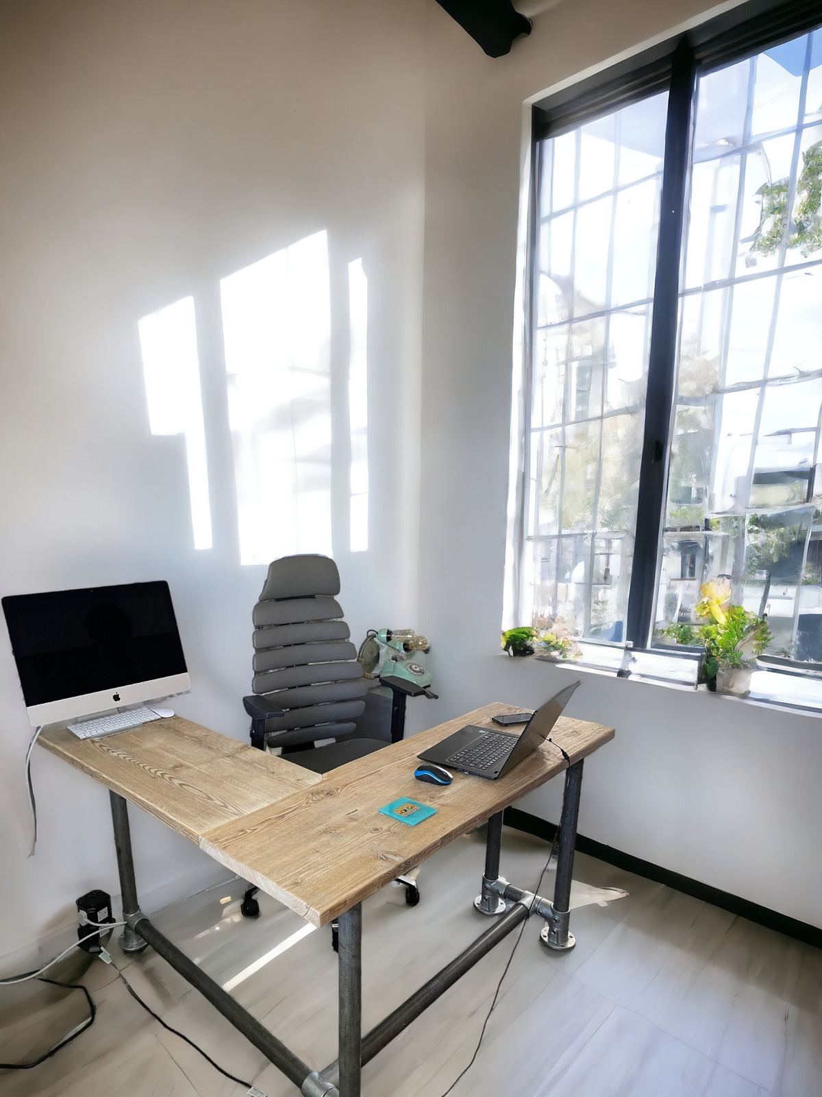 Corner Office Desk - Two Board, Custom Made Corner Desk Reclaimed ...