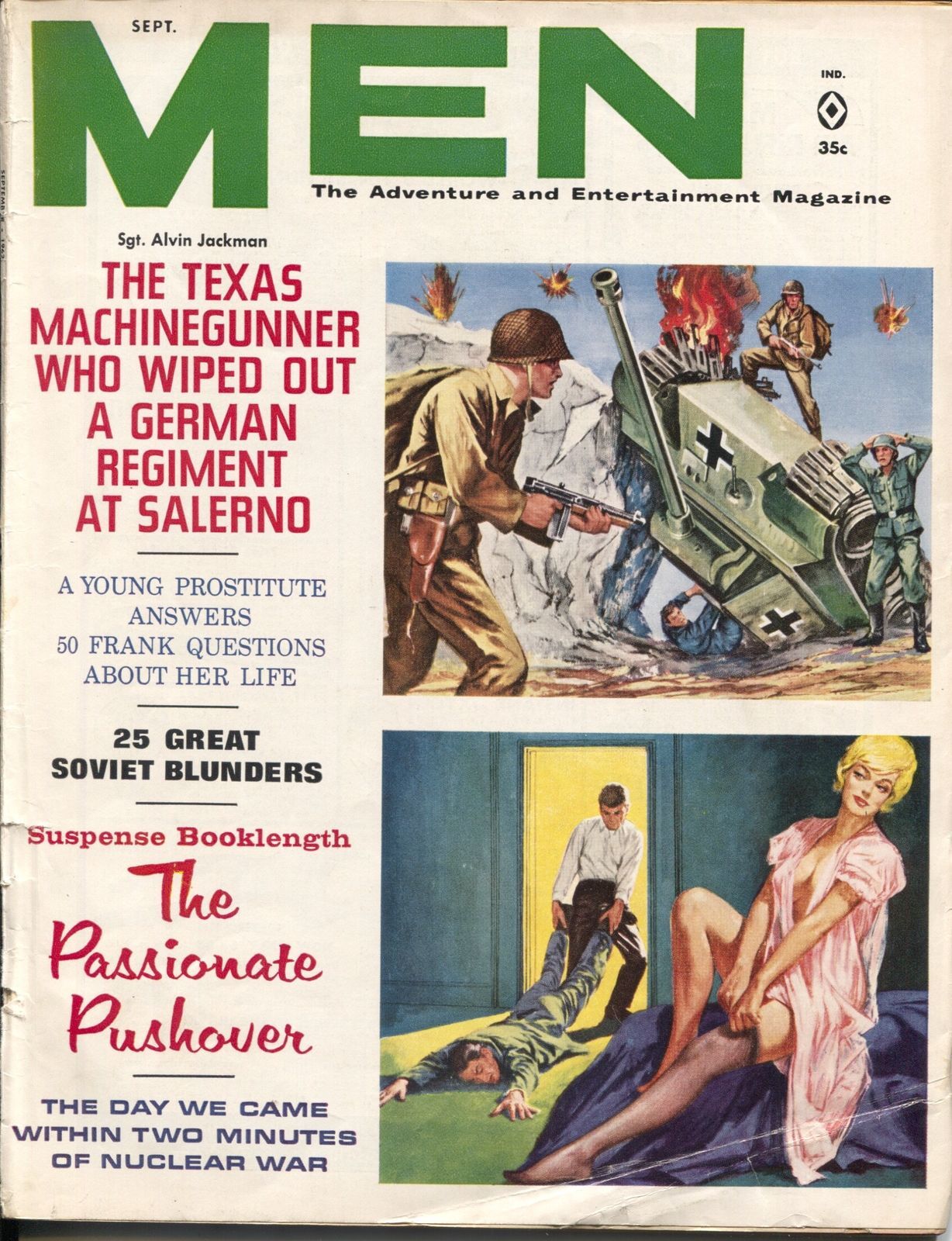 Men 9/1962-Atlas-Nazi tank cover-WWII-pulp adventure-cheesecake-VG ...