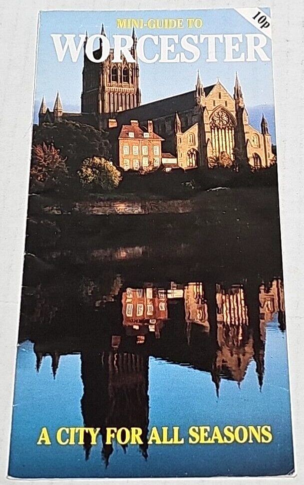 Worcester City Guide - Vintage Color Foldable Tourist Map - UK