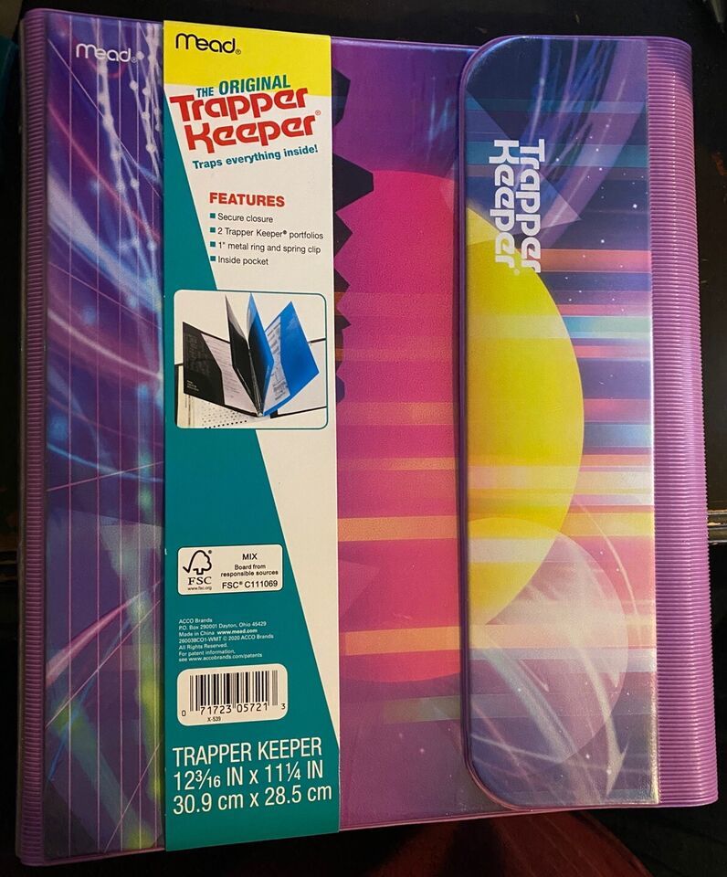 Trapper Keeper Mead Original Retro Binder Vintage Style Purple Sunset ...