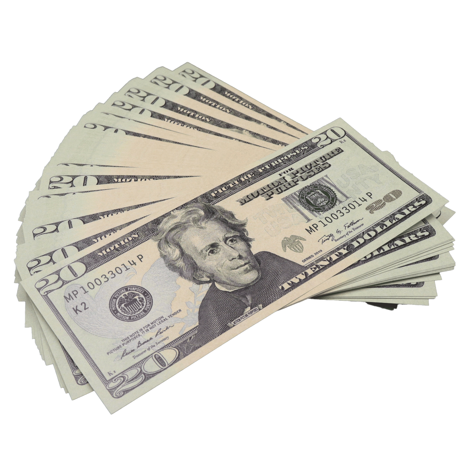 $2,000 Full Print New Series Prop Money Band - Reproductions