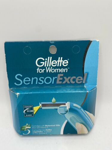 NEW Gillette Sensor EXCEL For Women 5 Cartridges Razor Blades RARE UPC ...