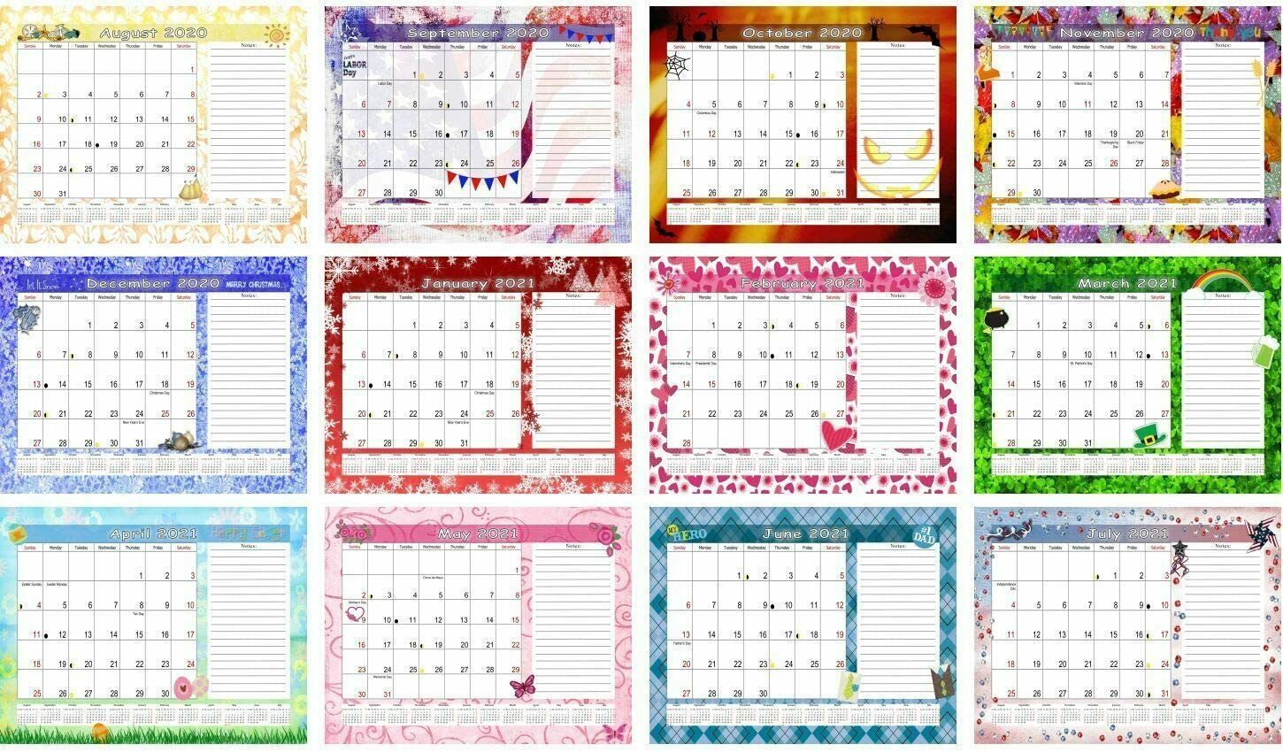 2021-2022 Academic Year 12 Months Student Calendar/Planner for 3-Ring ...