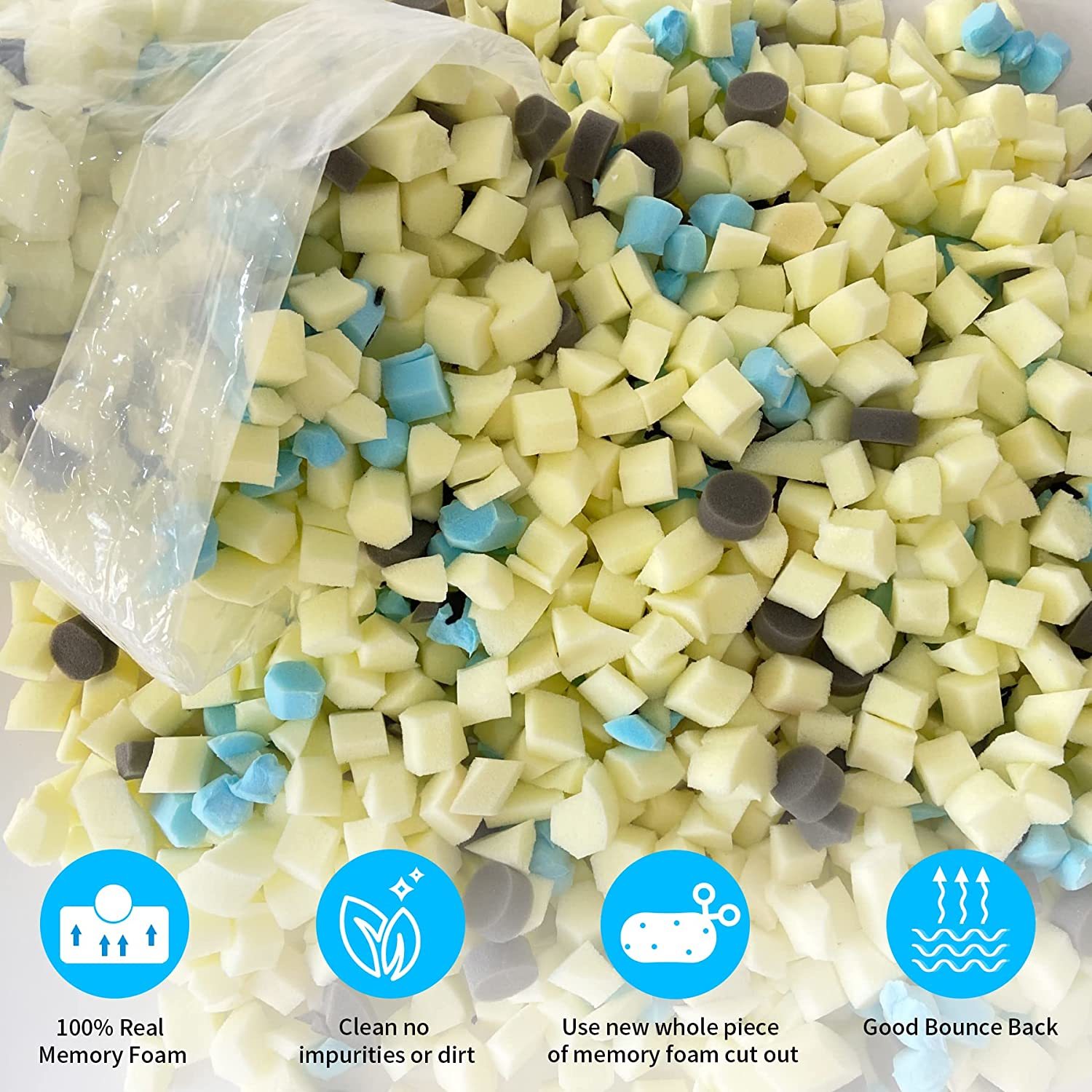 Jecqbor 5lbs Shredded Memory Foam Filling for Bean Bag Chair,, Stuffed ...