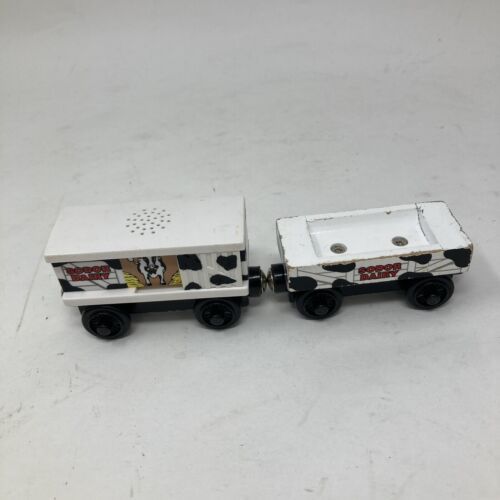 Thomas and Friends Sodor Dairy Milk Barrel Car & Cow Car Wooden Train ...