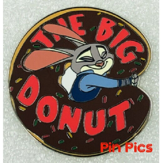 Disney Pixar Zootopia Judy Hopps Hugging the Big Donut pin - Attraction ...