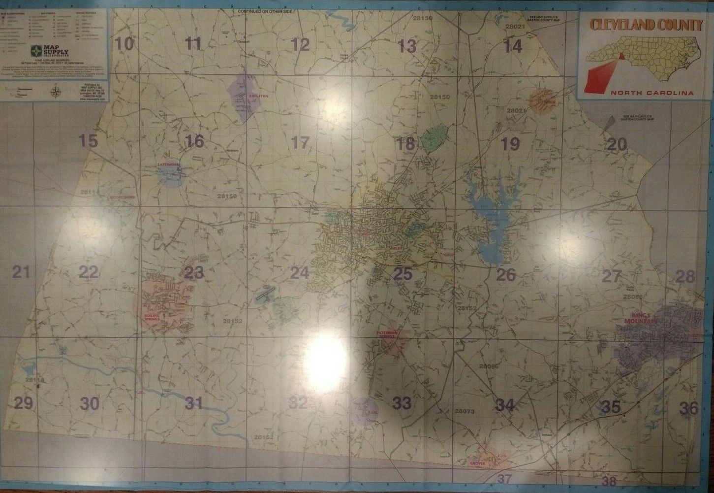 Cleveland County NC Laminated Wall Map (MSI) - Maps & Atlases