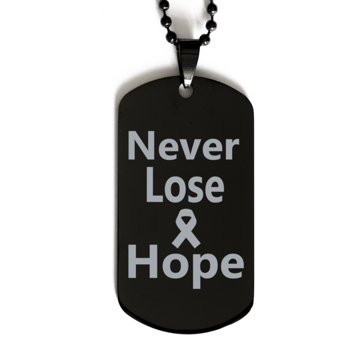 Motivational Metastatic Breast Cancer Black Dog Tag, Never Lose Hope ...