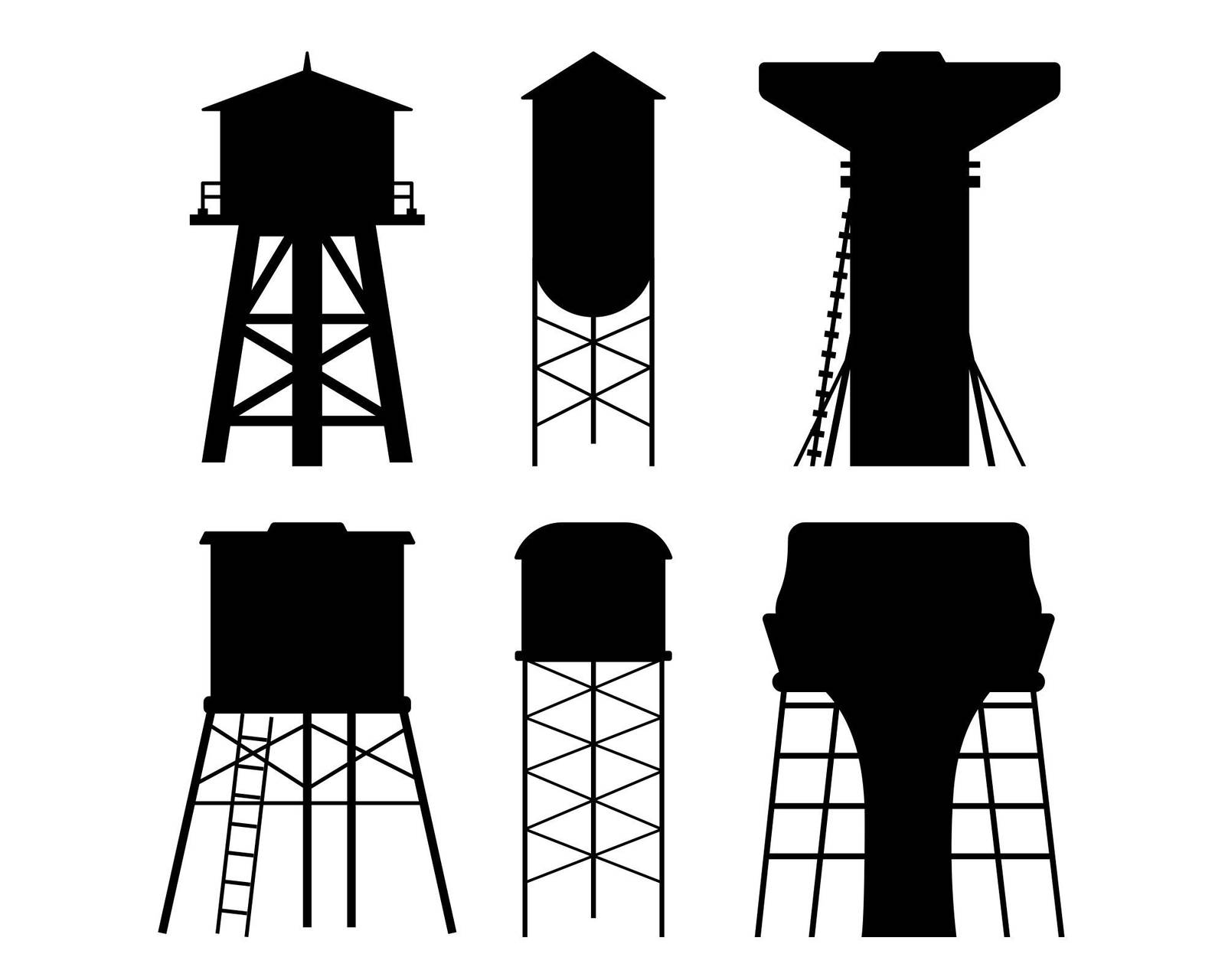 Water tower svg, water tower dxf, water tower png, water tower template ...