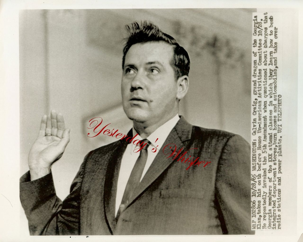 UN-American Calvin Craig KKK Grand Dragon Vintage Photo - Collectibles