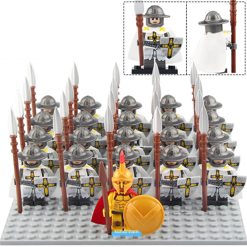 Medieval Castle Teutonic Knight Army Lego Compatible Minifigure Bricks Set 21Pcs - Building Toy ...