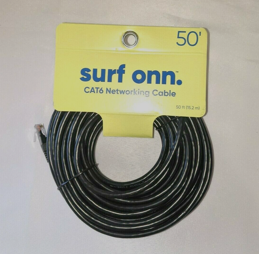 Surf ONN Cable 50' CAT6 Networking Cable Routers Cable Modems Hubs ...