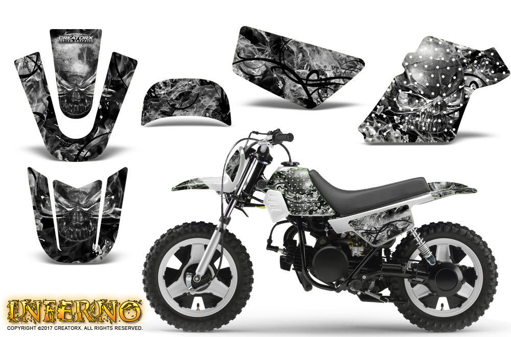 YAMAHA PW50 CREATORX GRAPHICS KIT DECALS INFERNO SILVER - Motorcycle Parts