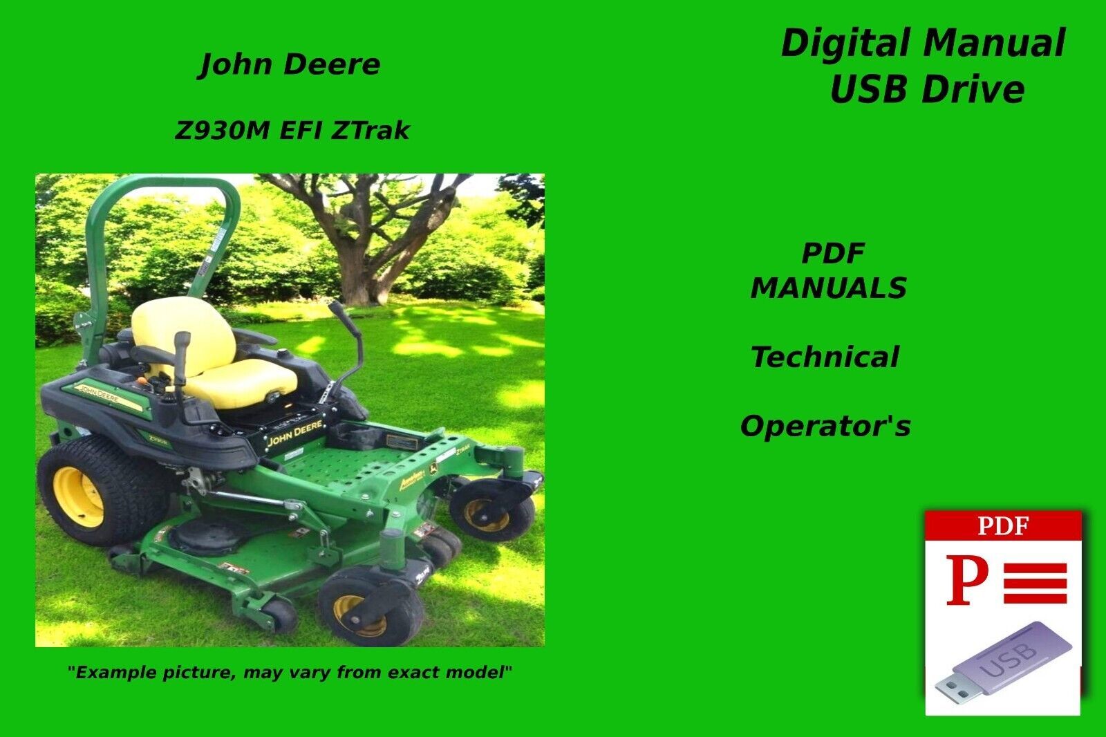 John Deere Z930M EFI Ztrak Mower Technical and 50 similar items