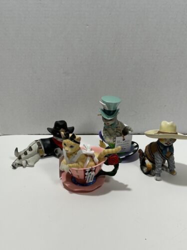 Hamilton Collection CATS Lot Of 4 Tea Cup Alice Disney TeaCup Cat ...
