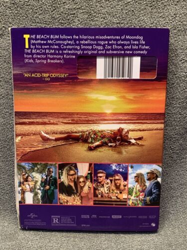 The Beach Bum DVD 2019 Matthew McConaughey Zac Efron Snoop Dogg KG JD ...