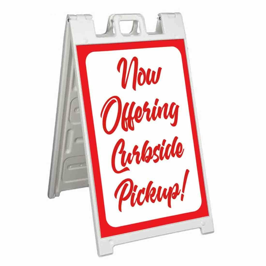 NOW OFFERING CURBSIDE PICKUP Signicade 24x36 Aframe Sidewalk Sign ...
