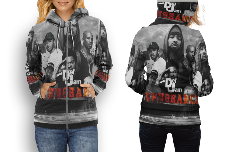 Def Jam Hoodie Sporty Casual Graphic Zip up Hoodie for Women - Hoodies ...