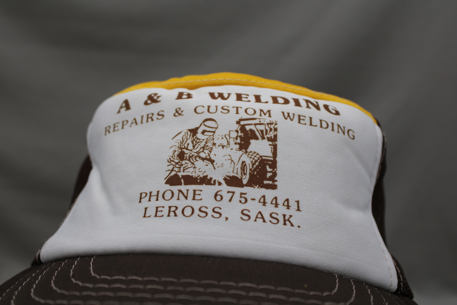 Vintage 7 Panel Hat - A&B Welding Welder Graphic - Adult Trucker ...