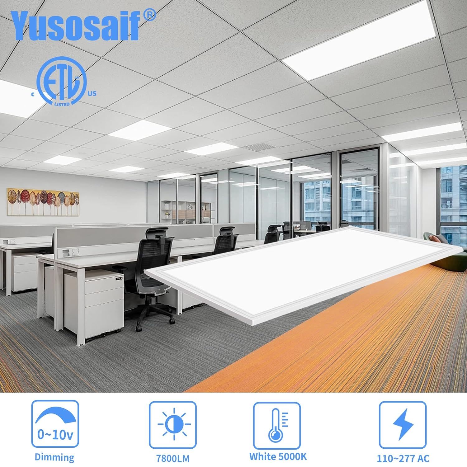 4 Pack 2X4 Led Drop Ceiling Light Fixture, 2X4 Ft Led Flat Panel Troffer Light 7 - Chandeliers ...