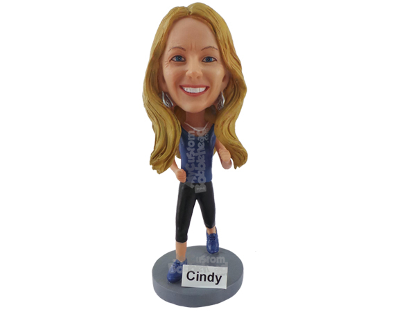 Custom Bobblehead Female Runner With Her Shoes And Tight Outfit ...