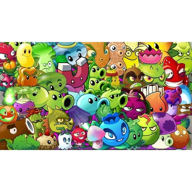 Plants Vs Zombies PopCap Plants Group Birthday Edible Image Cake Topper ...