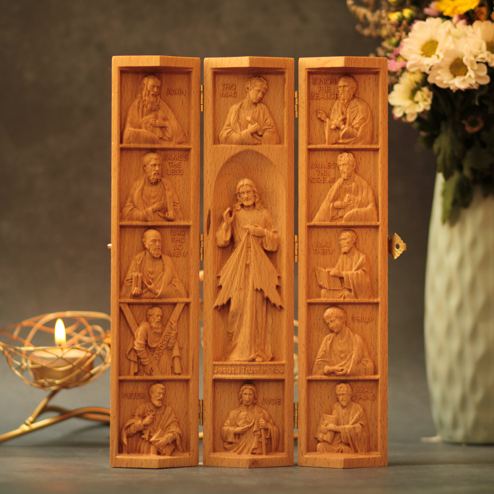 Jesus Christ and the Twelve Apostles, Handmade Prayer Altar, Catholic ...