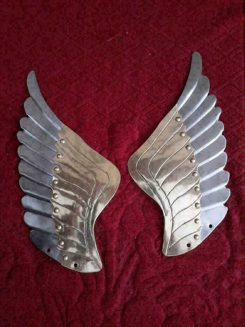 Medieval Knight Barbuta Helmet With Steel & Brass Wings Armor Viking ...