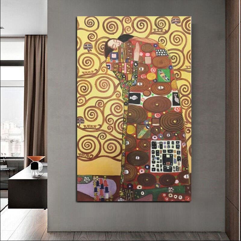 Hand Painted Classic Gustav Klimt meets ﹝Fulfillment﹞Abstract Oil ...