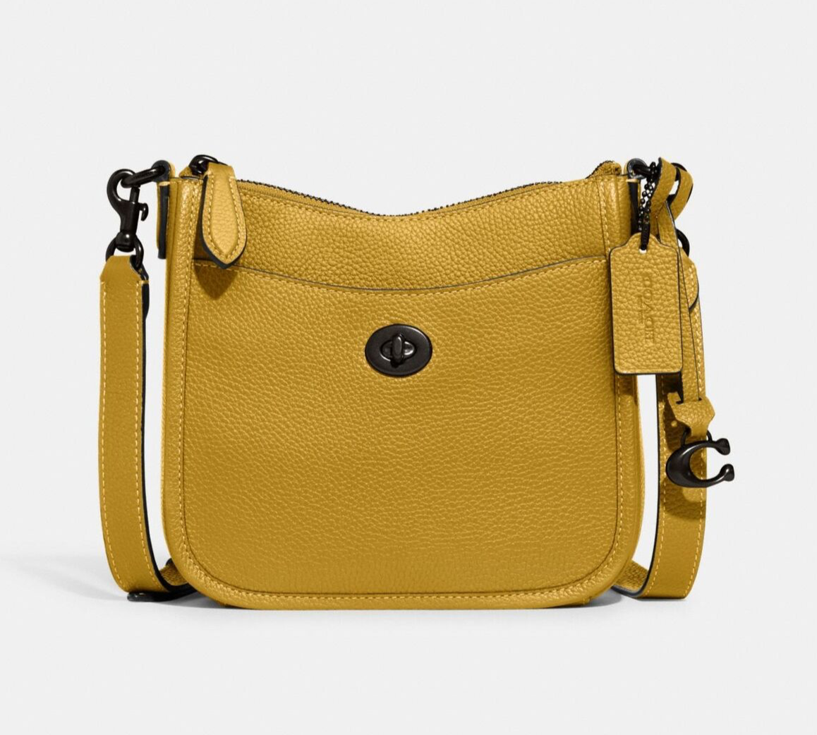 COACH Pebble Leather Chaise Crossbody 19 Pouch Bag ~NWT~ CC390 Flax ...