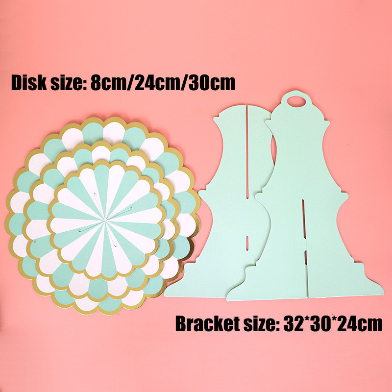 3-Layer Disposable Round Birthday Cupcake Dessert DIY Paper Craft Stand ...