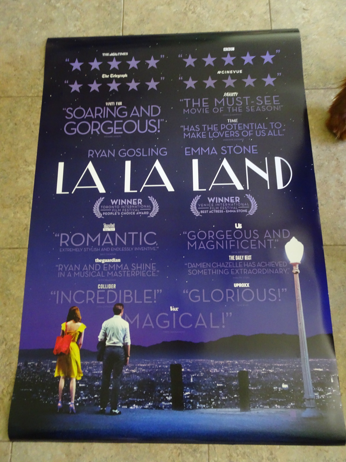 La La Land - Movie Poster with Ryan Gosling and Emma Stone - Awards ...