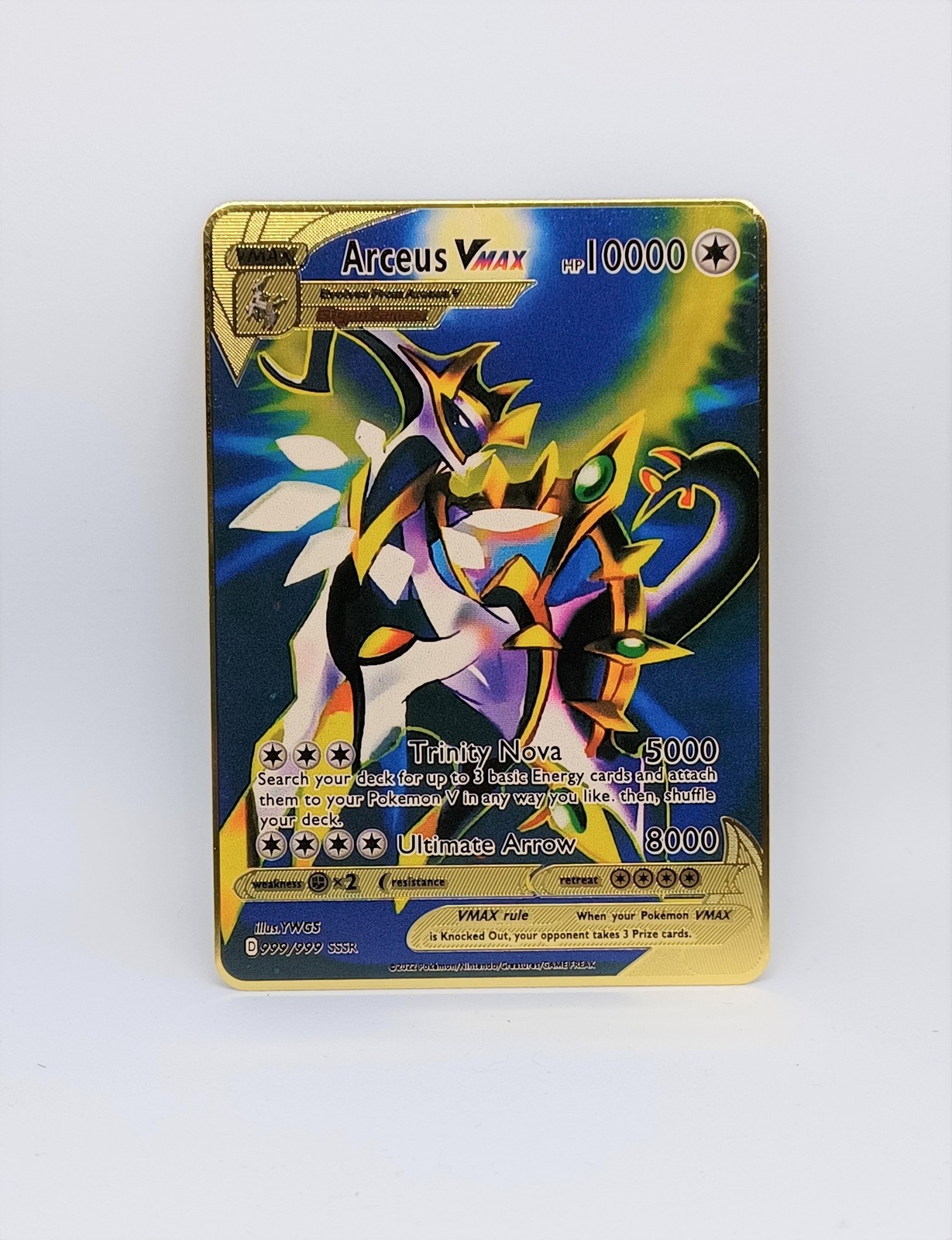 Arceus VMax HP10000 Gold Metal Pokemon Card and 50 similar items