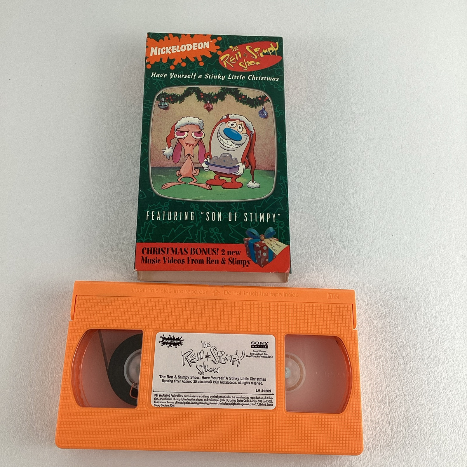 Nickelodeon Ren & Stimpy Show VHS Tape Christmas Bonus Features Vintage ...