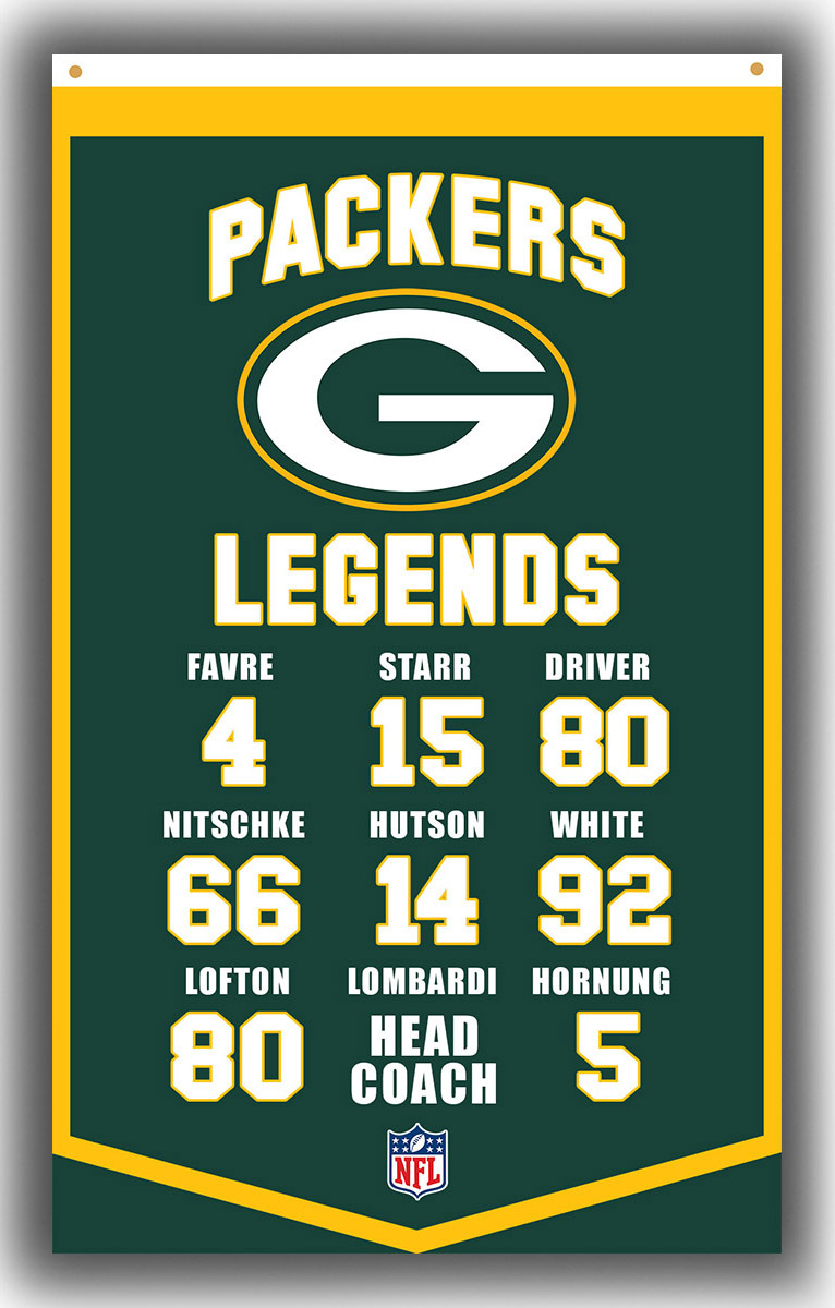 Green Bay Packers Football Team LEGENDS Flag 90x150cm3x5ft Fan Best ...