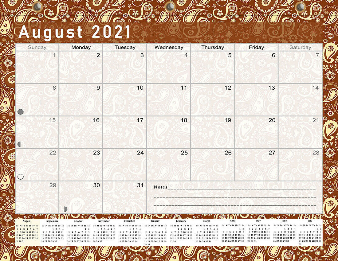 2021-2022 Academic Year 12 Months Student Calendar/Planner for 3-Ring ...