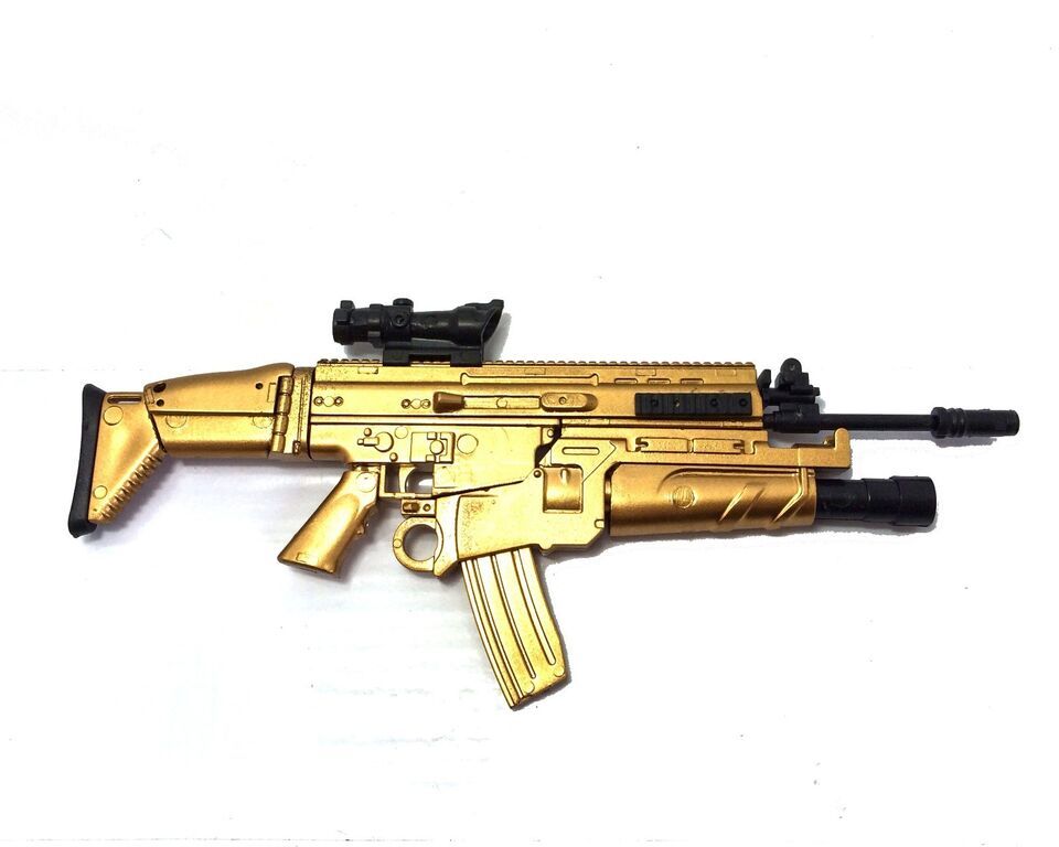 1/6 Scale Custom Gold FN SCAR Assault Rifle US Army FN Herstal Gun ...