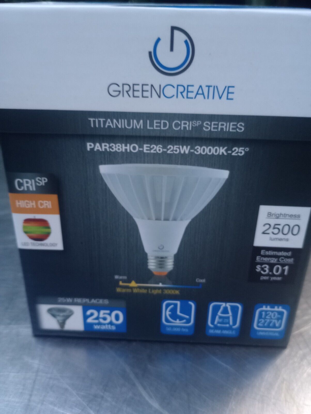 GREEN CREATIVE 98210 25PAR38HO/930NF25/277V PAR38 25W 3000K 120-277V ...