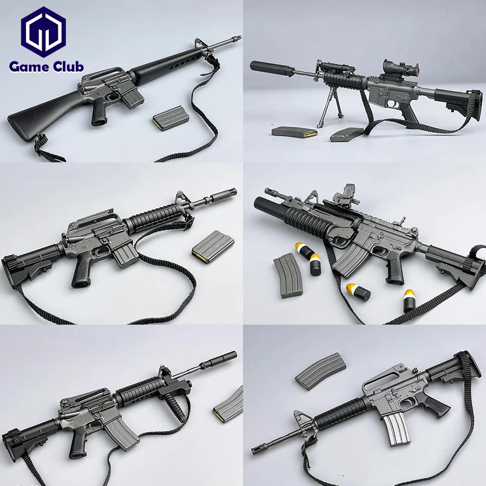 1/6 Soldier Rifle M4 Carbine M4A1 M4 SOPMOD M4+M203 XM177 M16 UZI ...