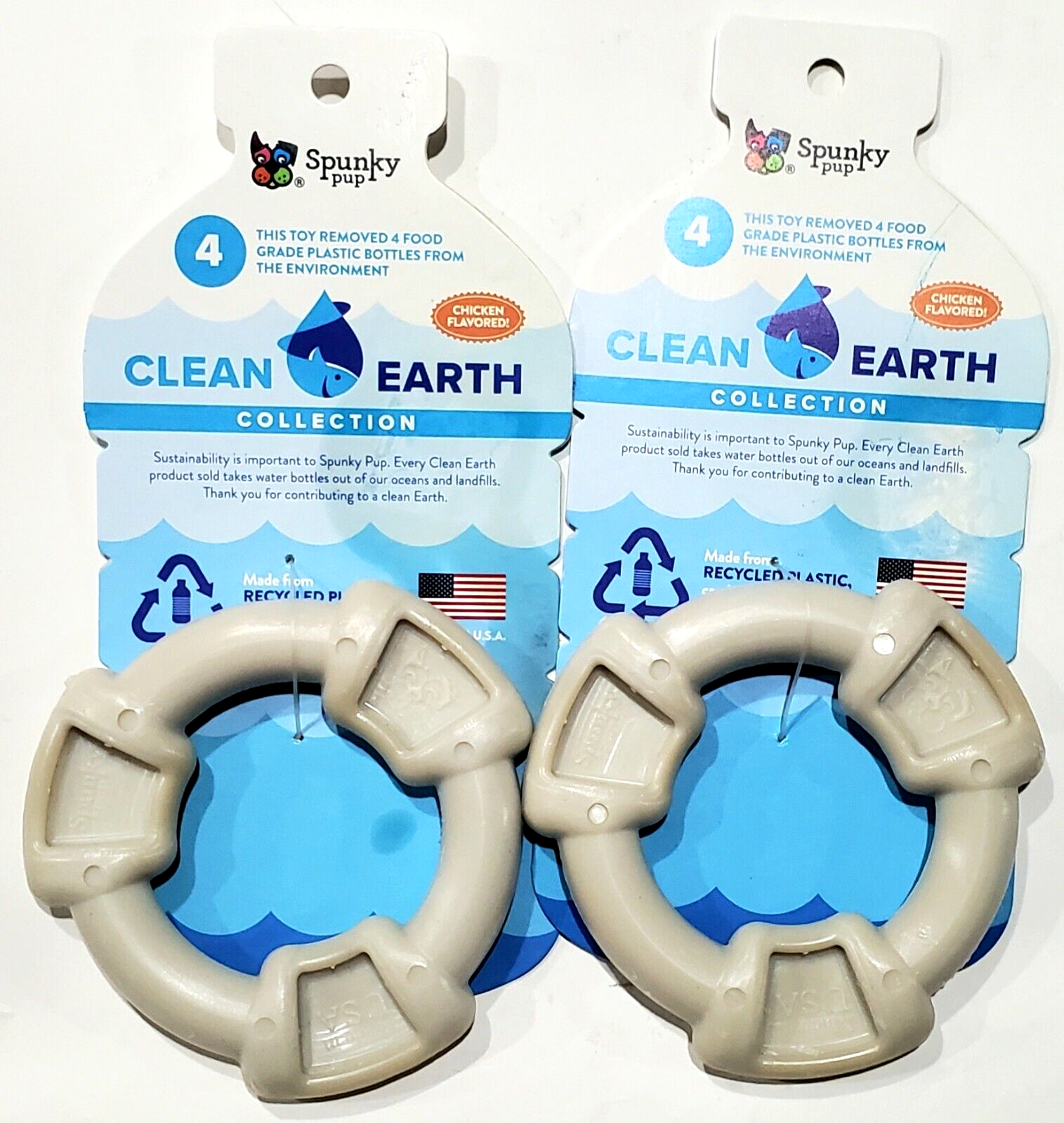 2 Spunky Pup Clean Earth Collection Chicken Flavored Food Grade Plastic ...
