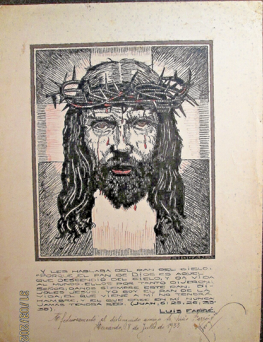 JESUS CHRIST : (ORIGINAL RARE EARLY VINTAGE PEN & INK ARTWORK) FAME ...