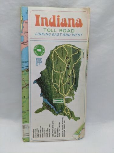 Vintage 1971 Indiana Toll Road Linking East And West Map Brochure - US