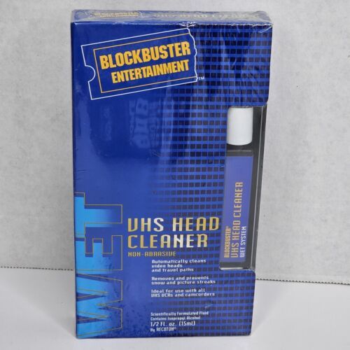 NIP Blockbuster Video VCR VHS Head Cleaner Non-Abrasive Wet System - A ...
