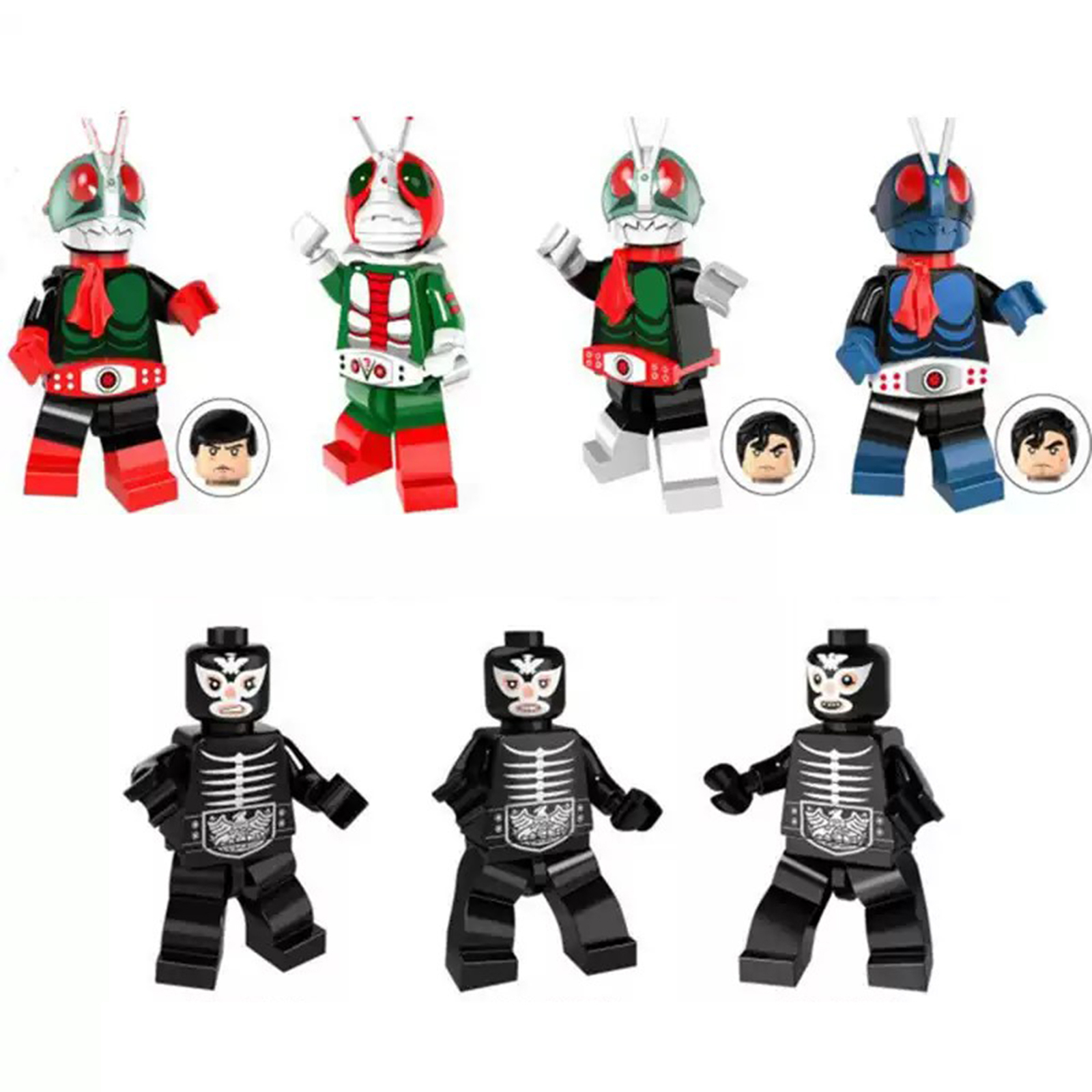 Masked Rider Kamen Rider V3 Hopper Monster Shocker 7Pcs Minifigures ...