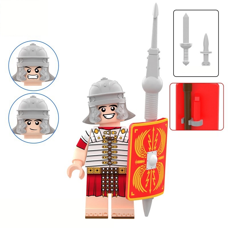 Ancient Rome Roman Infantry Soldier Minifigures Weapon and Accessories ...