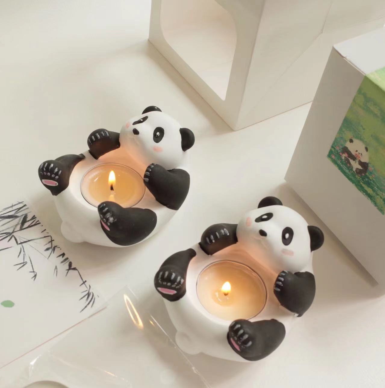 Cartoon Cute Panda Candlestick, Candle Stand Decoration, Animal Candle ...