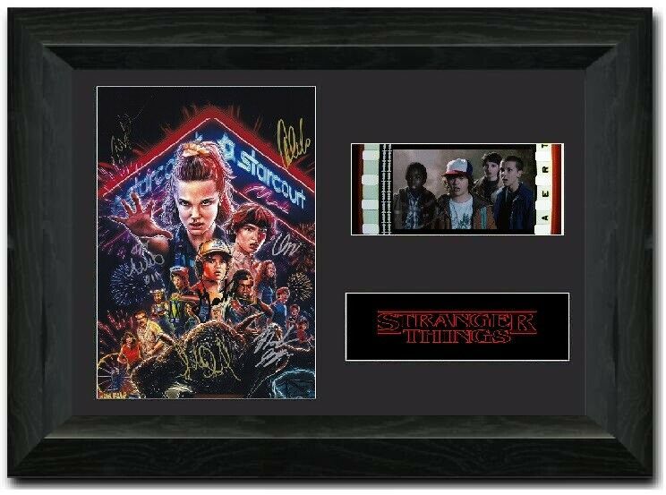 Stranger Things S5 35mm Framed Film Cell Display - Cast Signed - Mounted